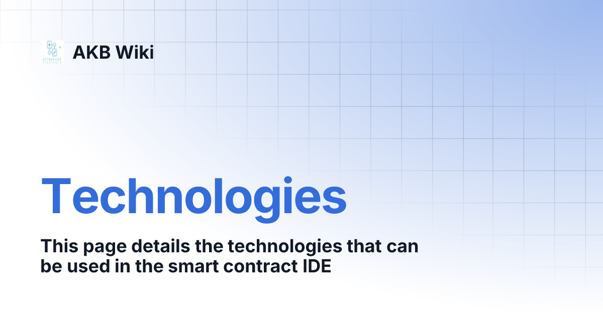 Technologies | AKB Wiki